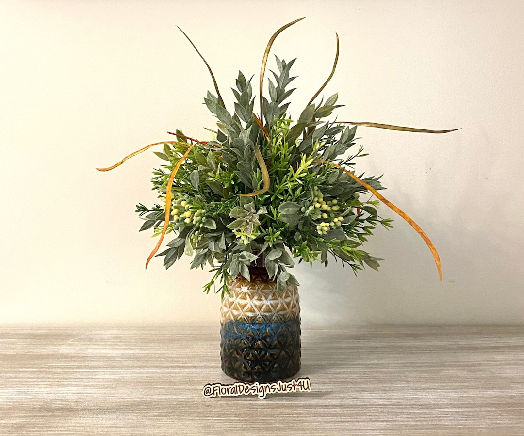 Modern Farmhouse Greenery Centerpiece, Farmhouse Greenery Arrangement ...