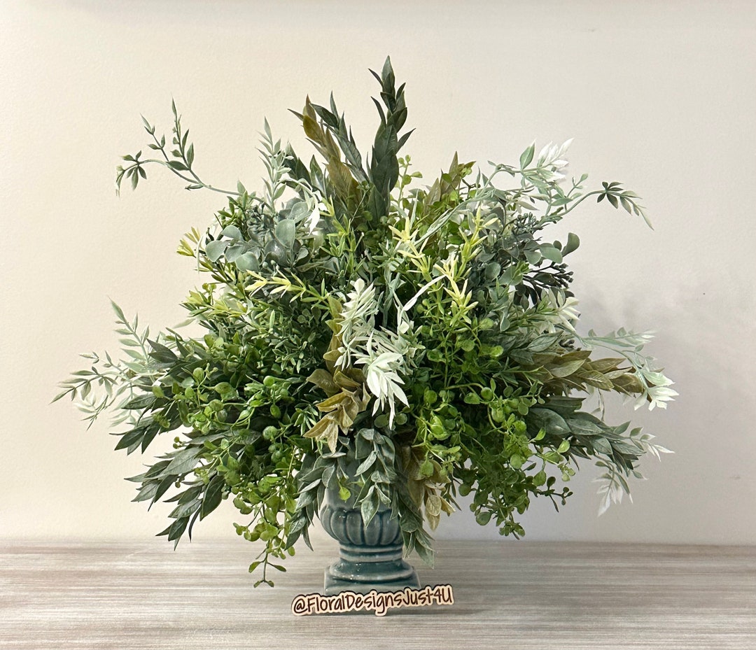 Farmhouse Greenery Centerpiece, Modern Farmhouse Arrangement, Unique ...
