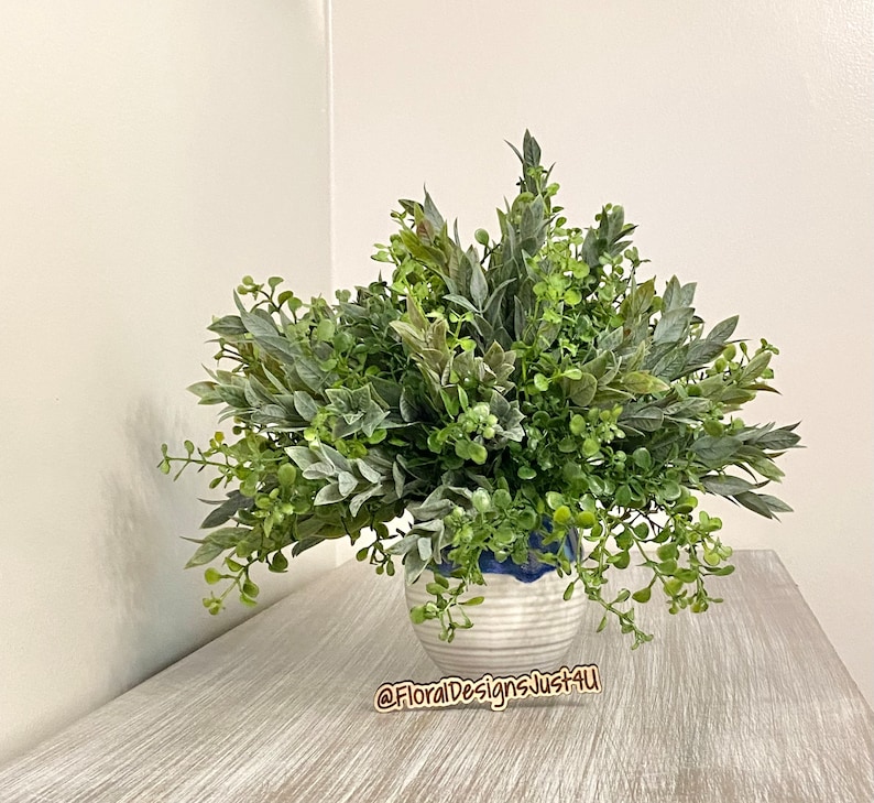Modern Farmhouse Greenery Arrangement Small Greenery - Etsy