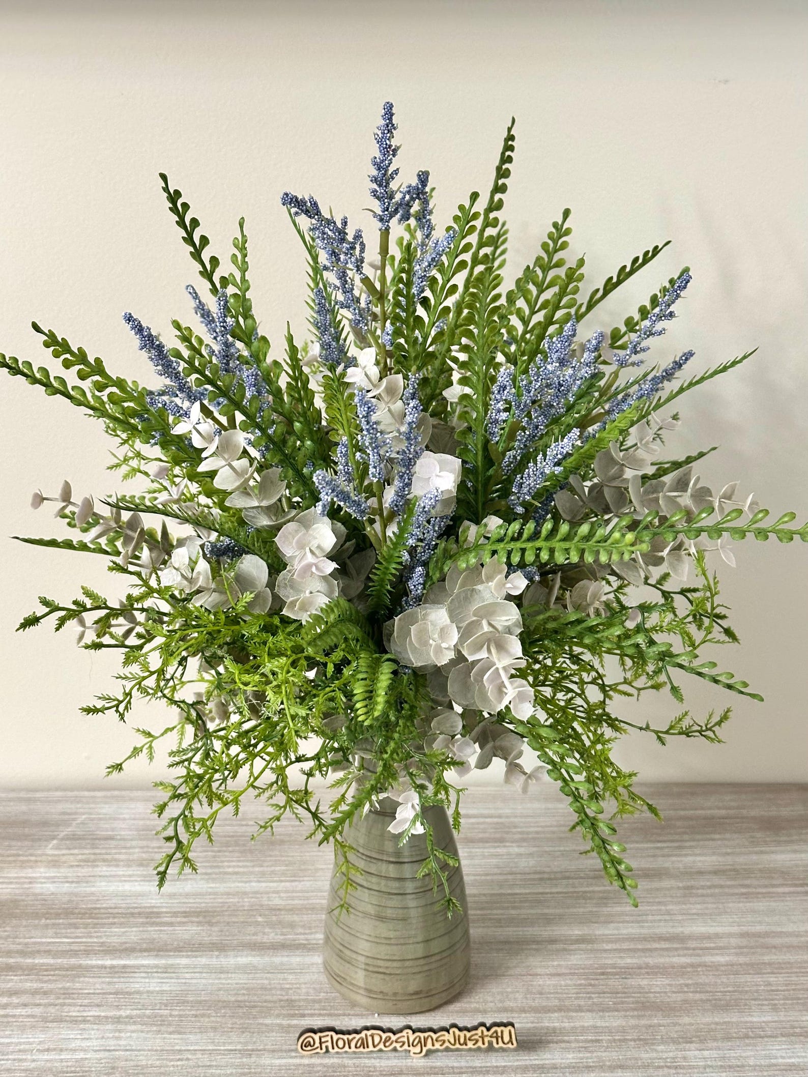 Artificial Greenery Arrangement With Faux Berry Wildflowers in a ...