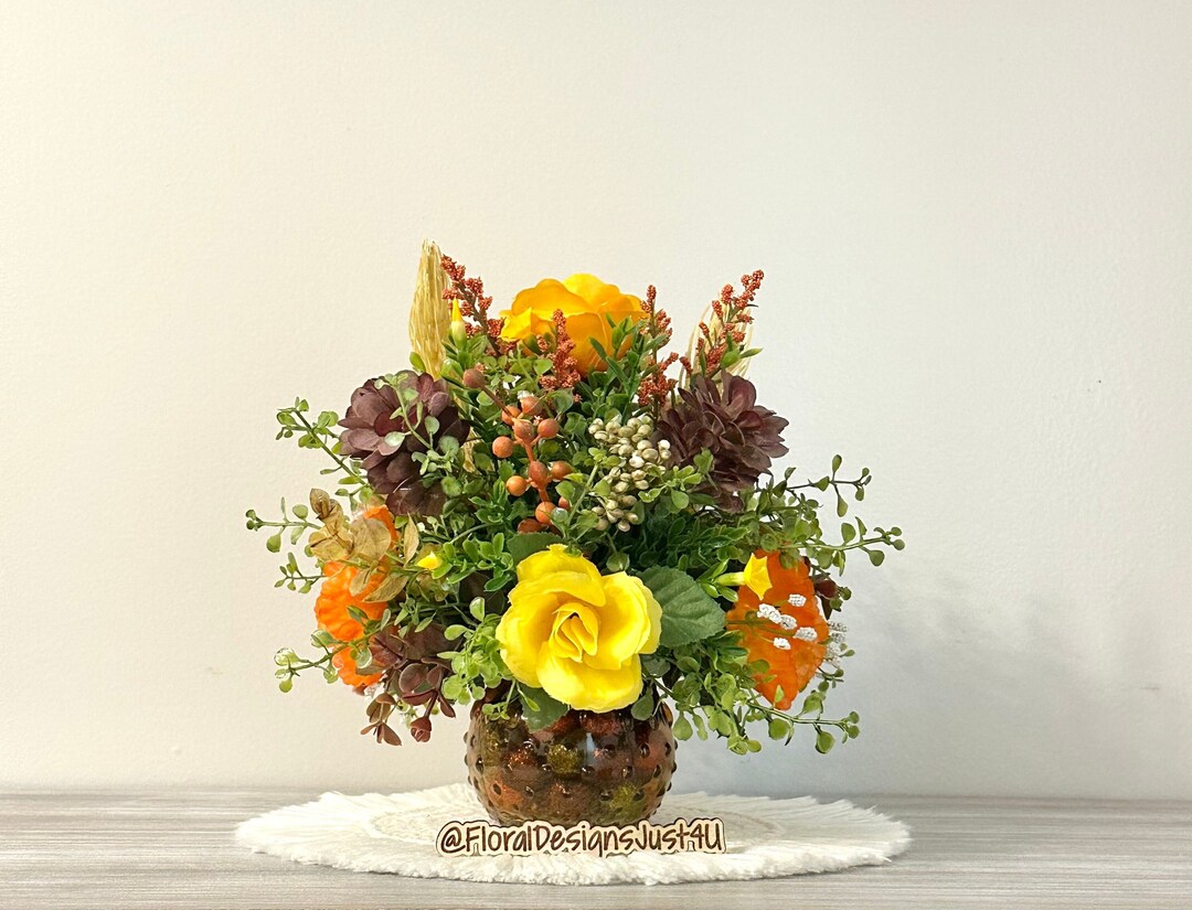Small Modern Farmhouse Fall Arrangement, Fall Flower Arrangement, Small ...