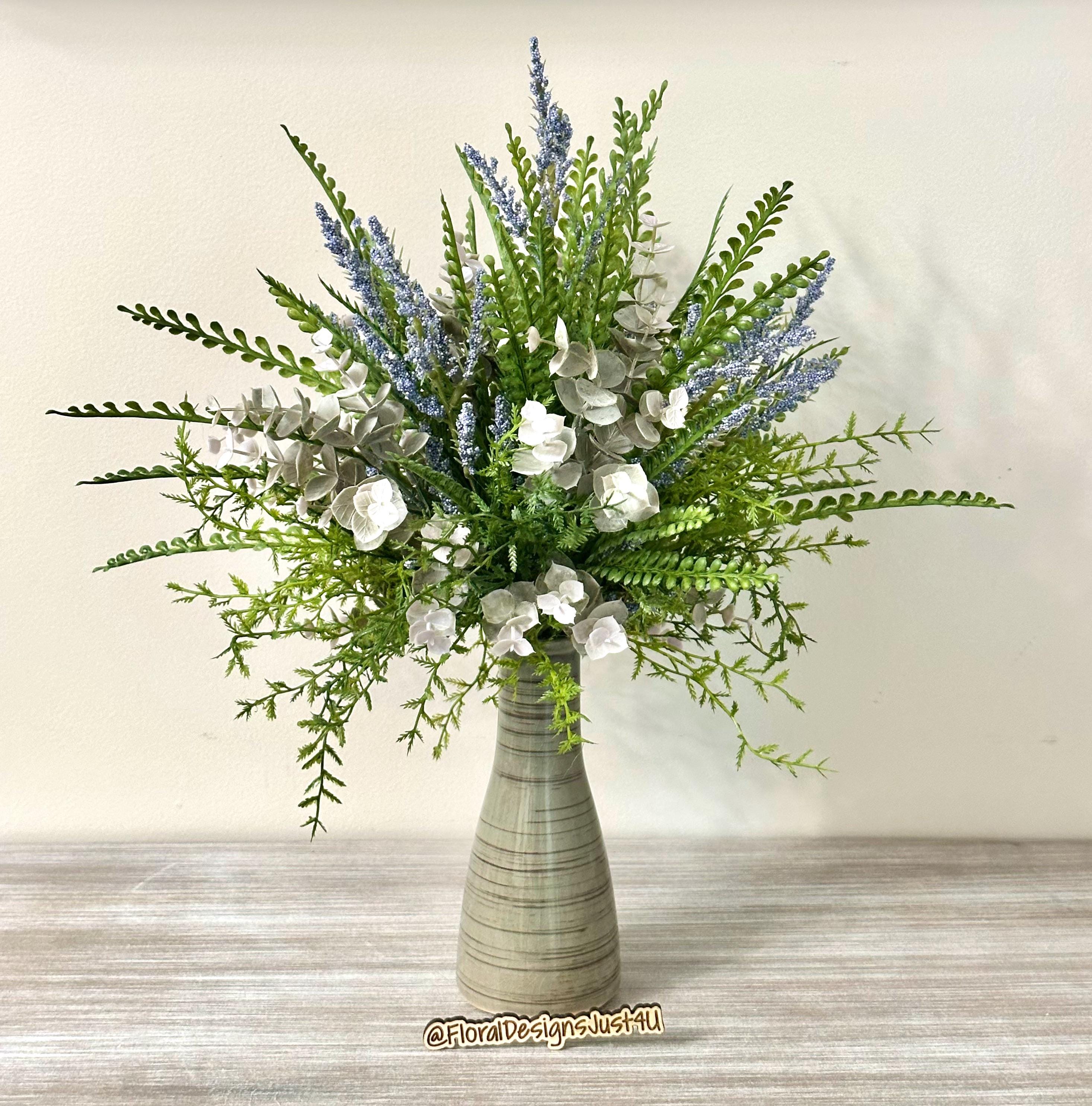 Artificial Greenery Arrangement With Faux Berry Wildflowers in a ...
