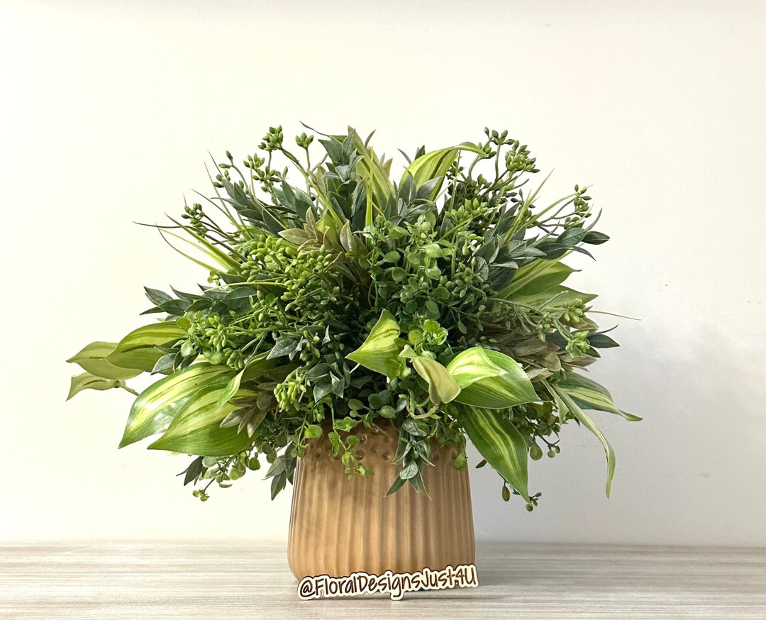 Farmhouse Greenery Arrangement, Modern Farmhouse Centerpiece, Unique ...
