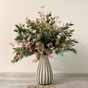 Modern Farmhouse Floral Greenery Arrangement, Small Greenery Vase ...