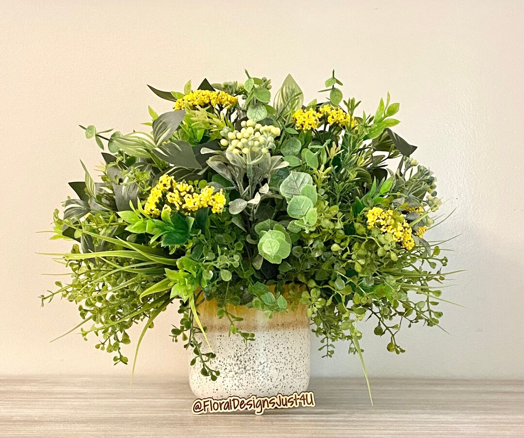 Artificial Plant Arrangement, Greenery Arrangement, Modern Farmhouse ...