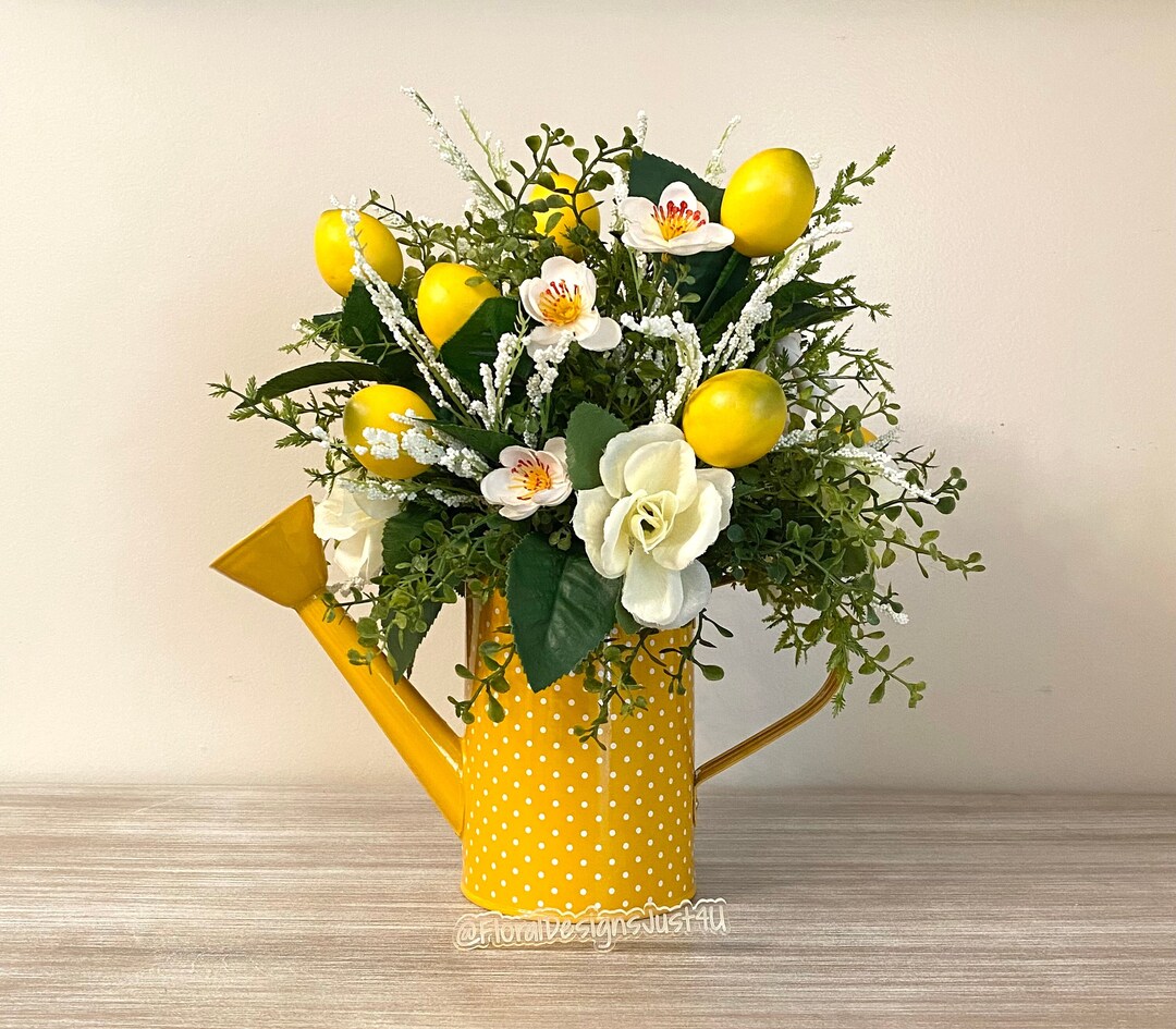 Farmhouse Lemon Greenery Centerpiece, Fruit Inspired Greenery ...