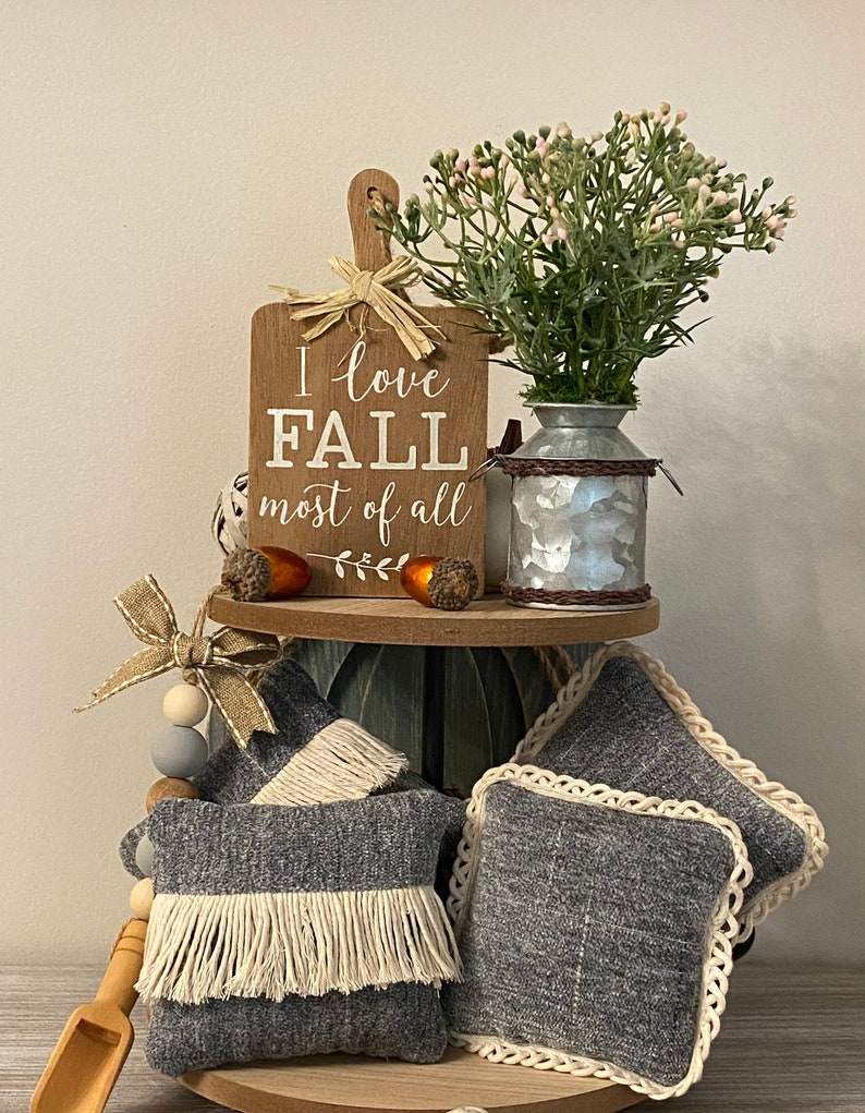 Boho Style Mini Pillows Decorative Mini Pillows Tiered Tray - Etsy