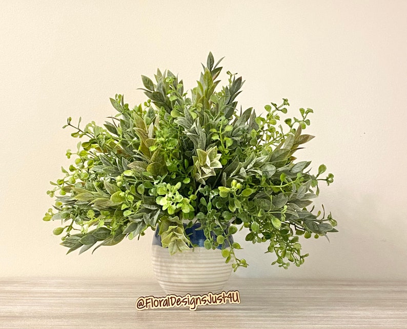 Modern Farmhouse Greenery Arrangement Small Greenery - Etsy