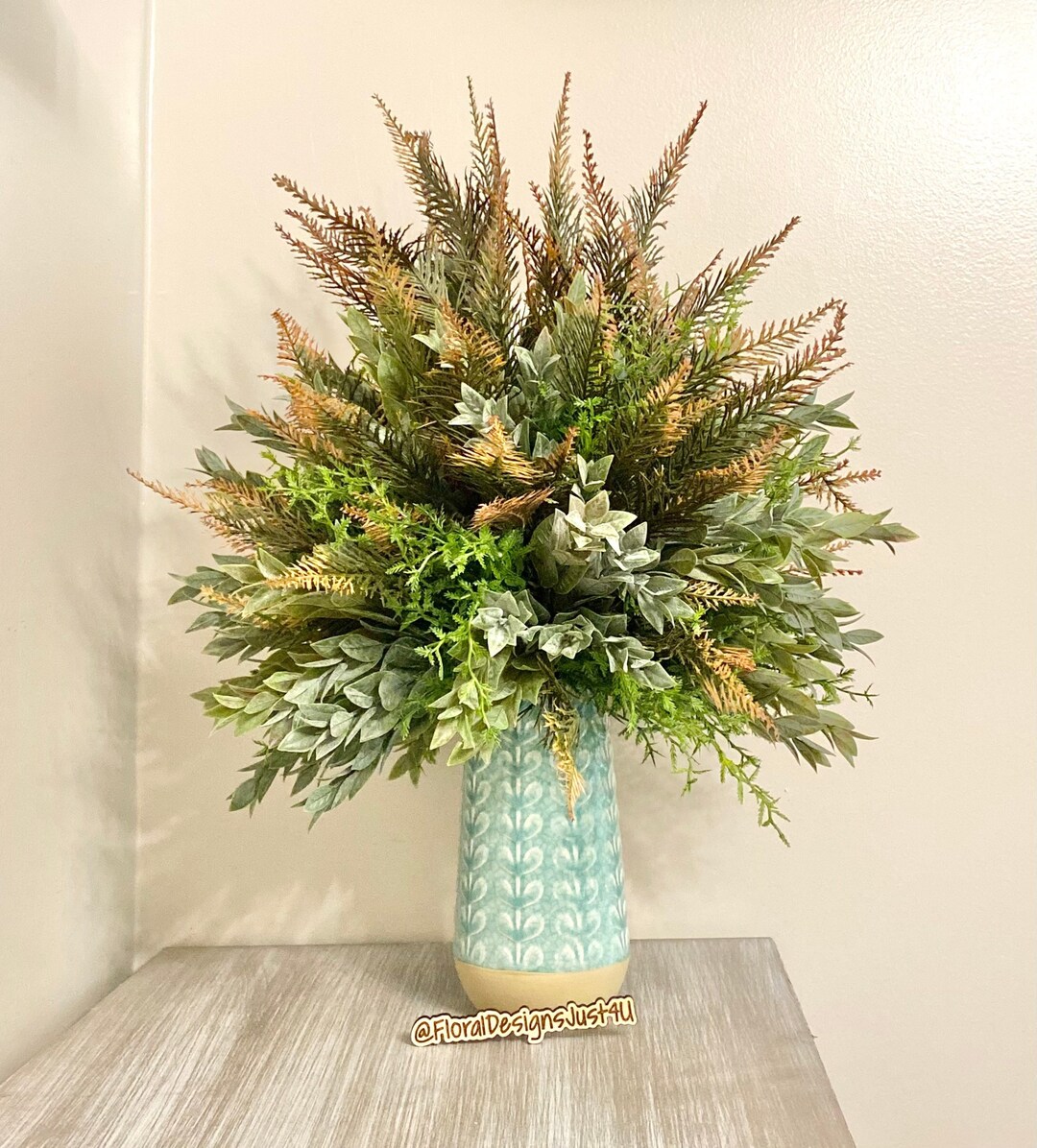 Modern Farmhouse Greenery Arrangement, Tall Farmhouse Greenery ...