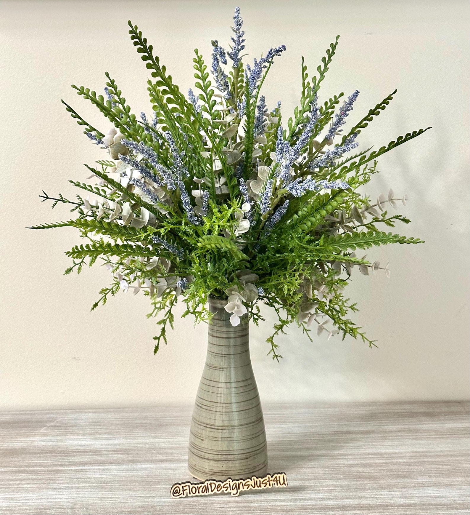 Artificial Greenery Arrangement With Faux Berry Wildflowers in a ...