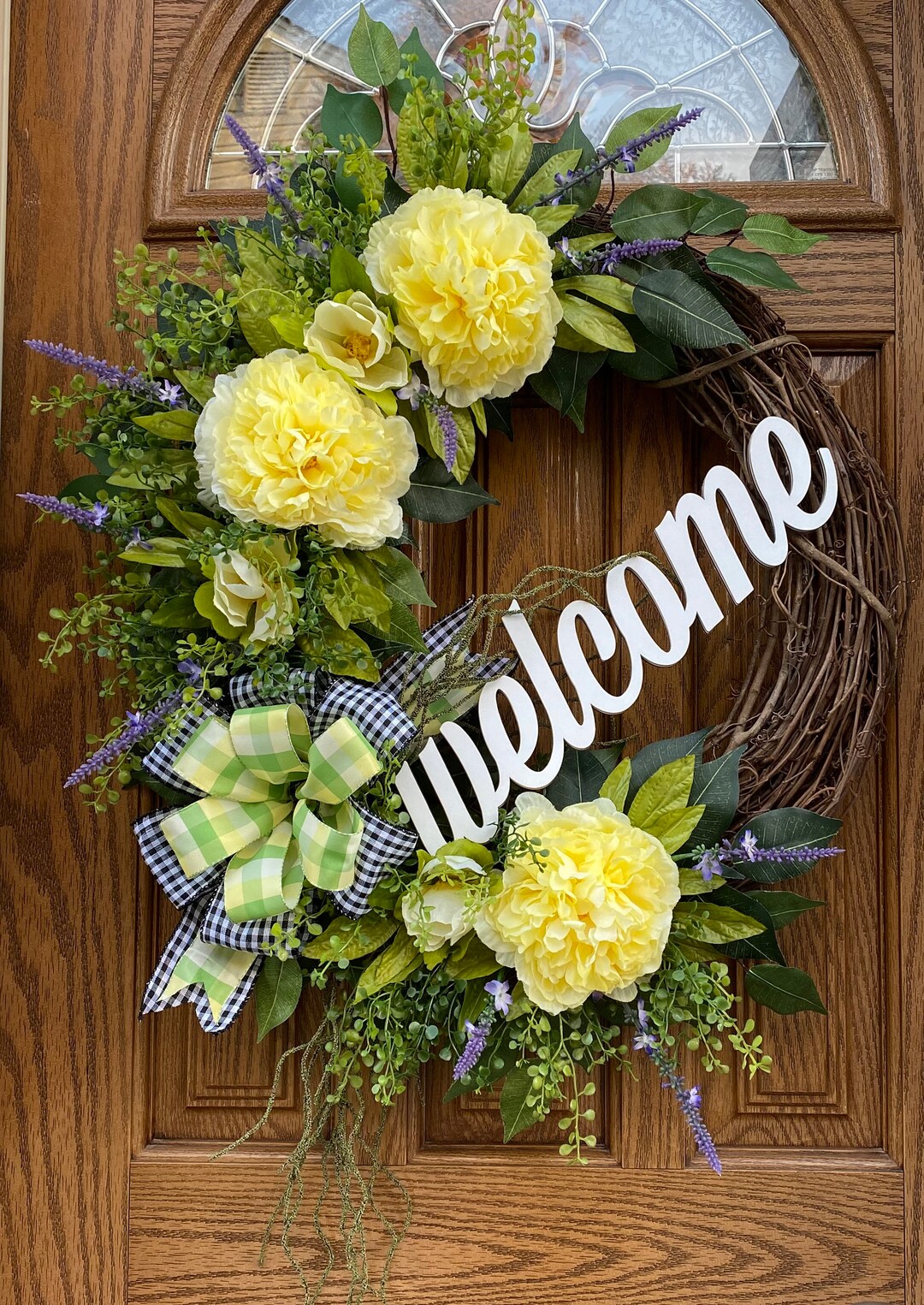 Wreath, Farmhouse Wreath, Welcome Sign Wreath, Grapevine Wreath ...