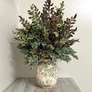 Greenery Floral Arrangement, Fake Plant Arrangement, Greenery ...