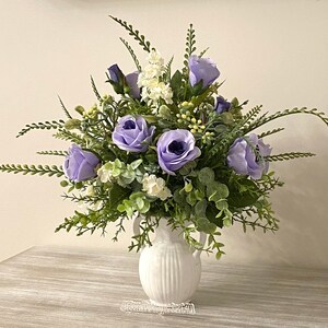 Modern Farmhouse Arrangement Spring Table Decor Purple - Etsy