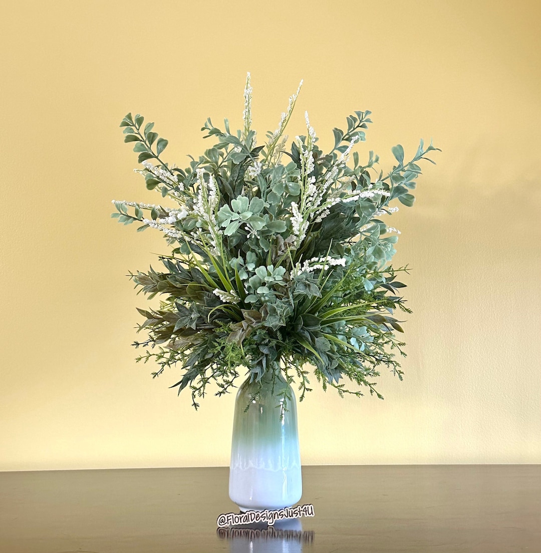 Greenery Floral Arrangement, Fake Plant Arrangement, Greenery ...