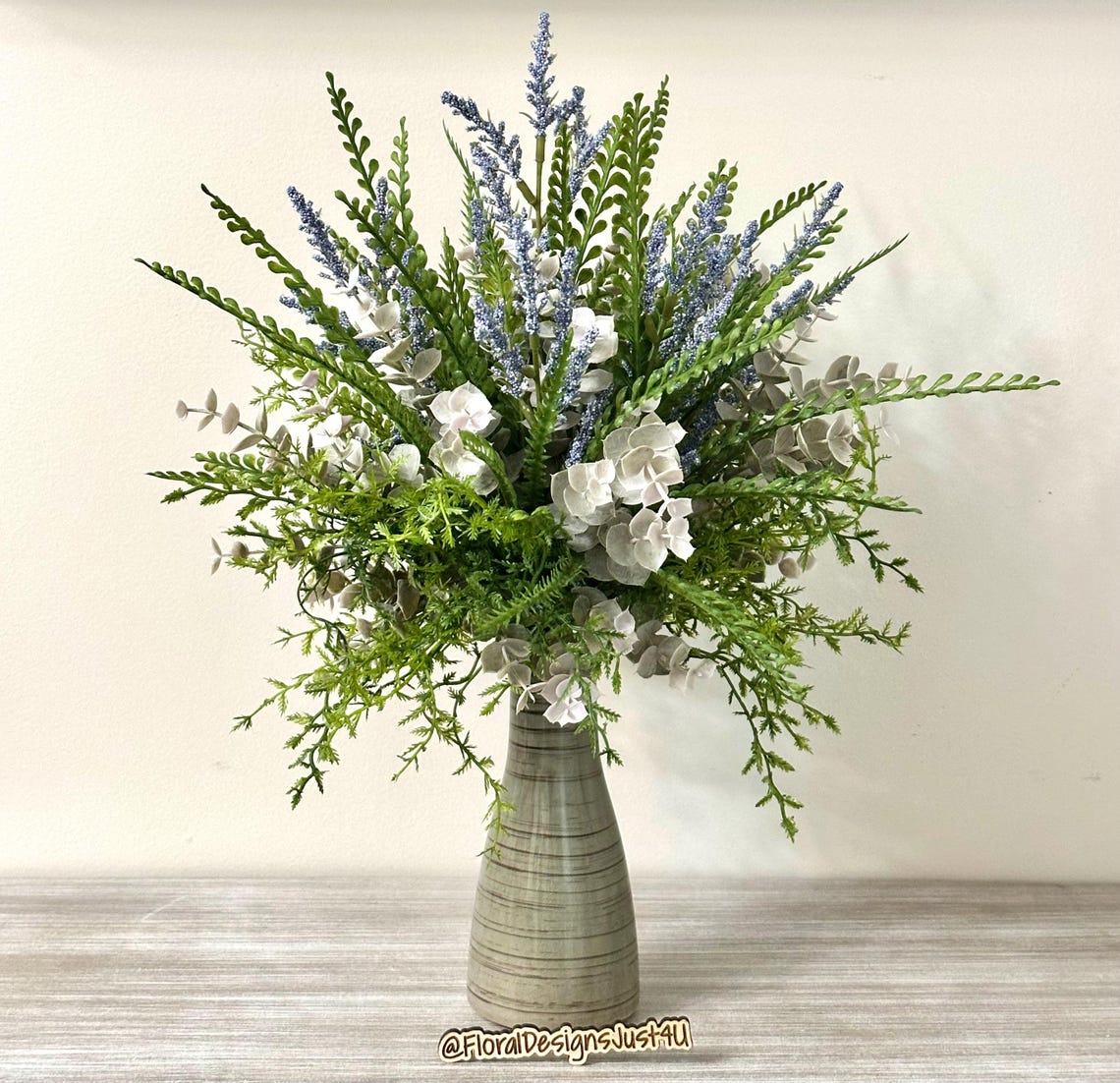 Artificial Greenery Arrangement With Faux Berry Wildflowers in a ...
