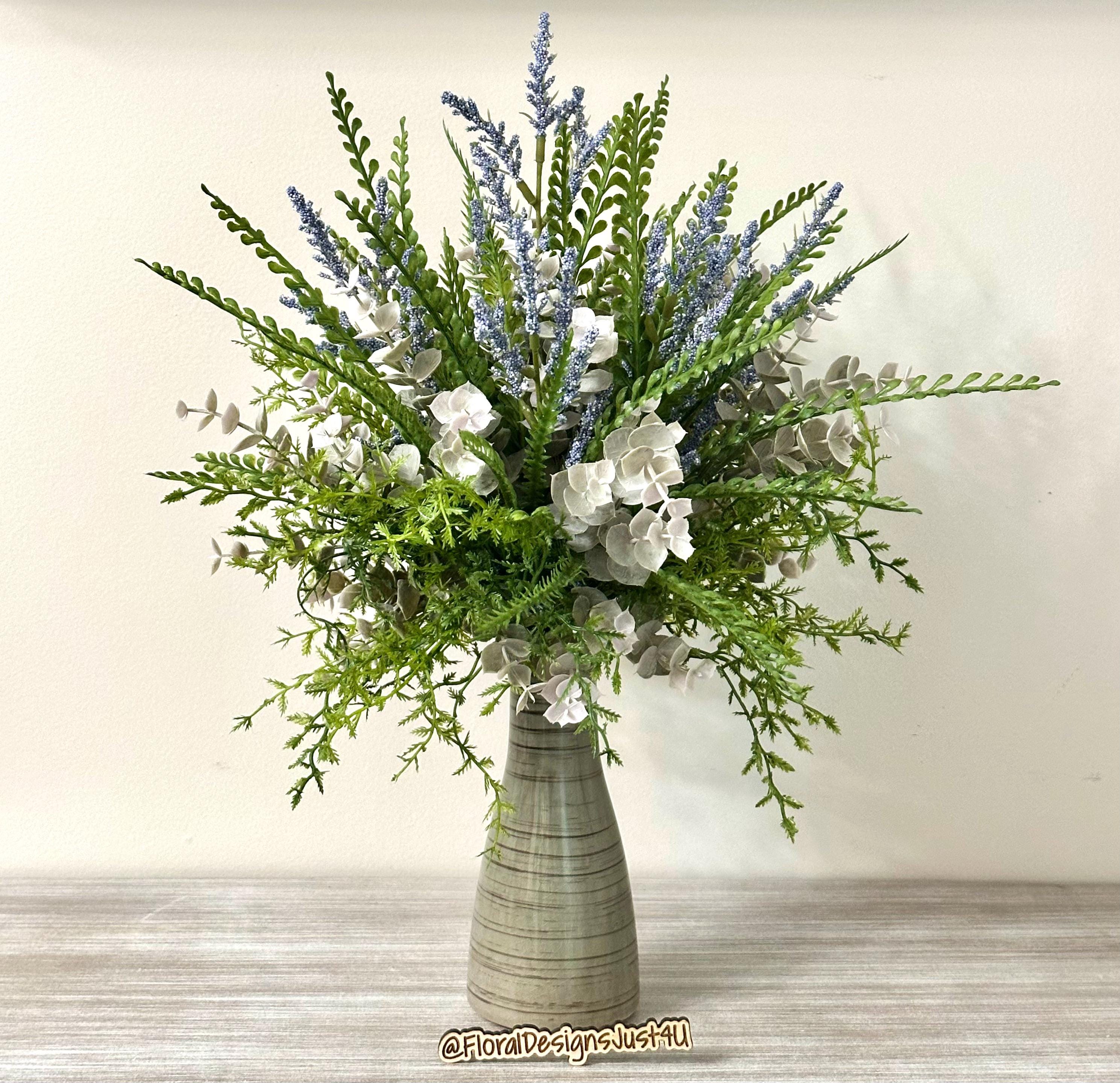 Artificial Greenery Arrangement With Faux Berry Wildflowers in a ...