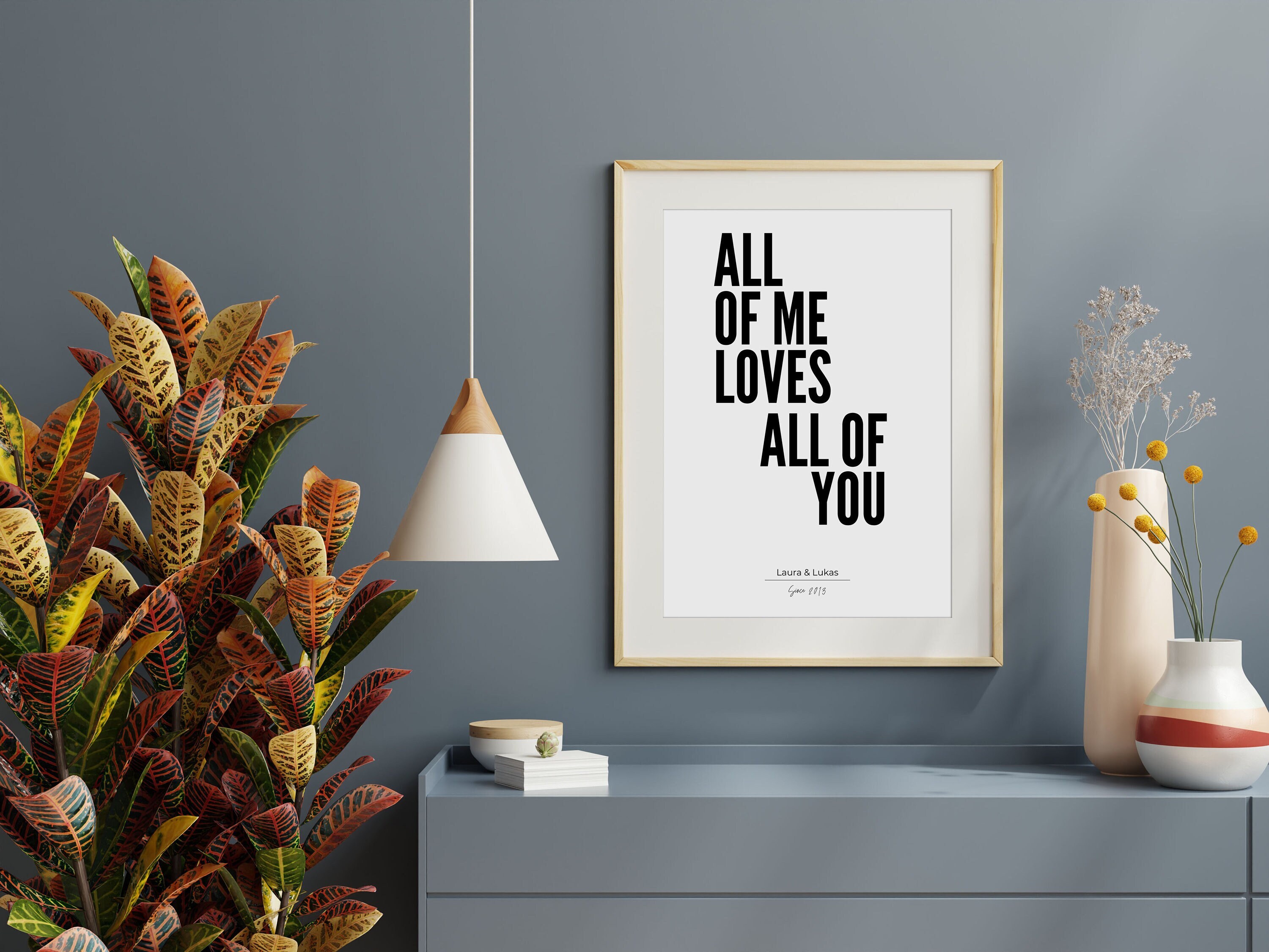 Personalized Couple Poster With Name and Date All of Me Loves - Etsy
