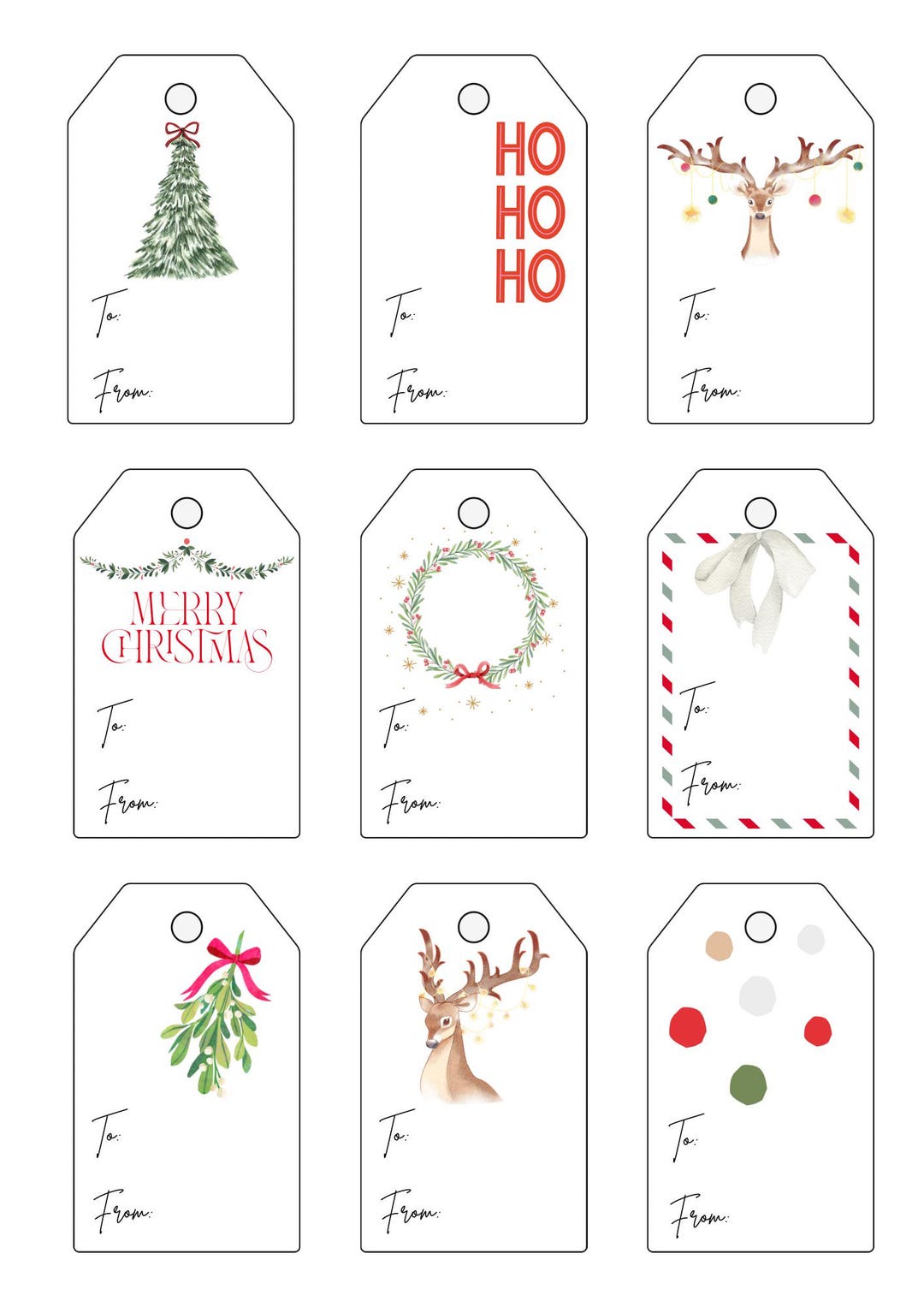 Classic Christmas Gift Tags - Etsy