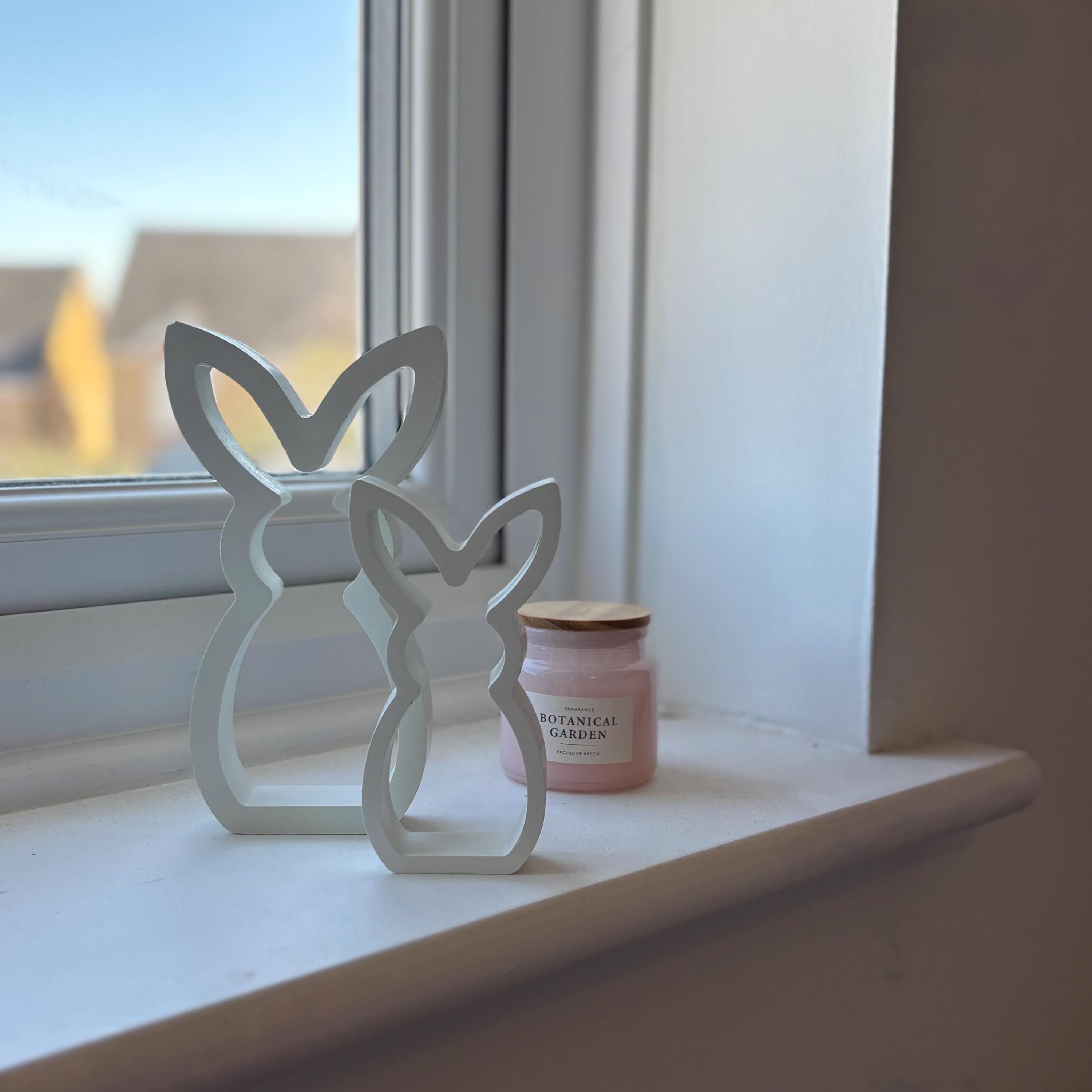 Concrete Hollow Bunny Rabbit Set: Minimalist Easter Decor - Etsy