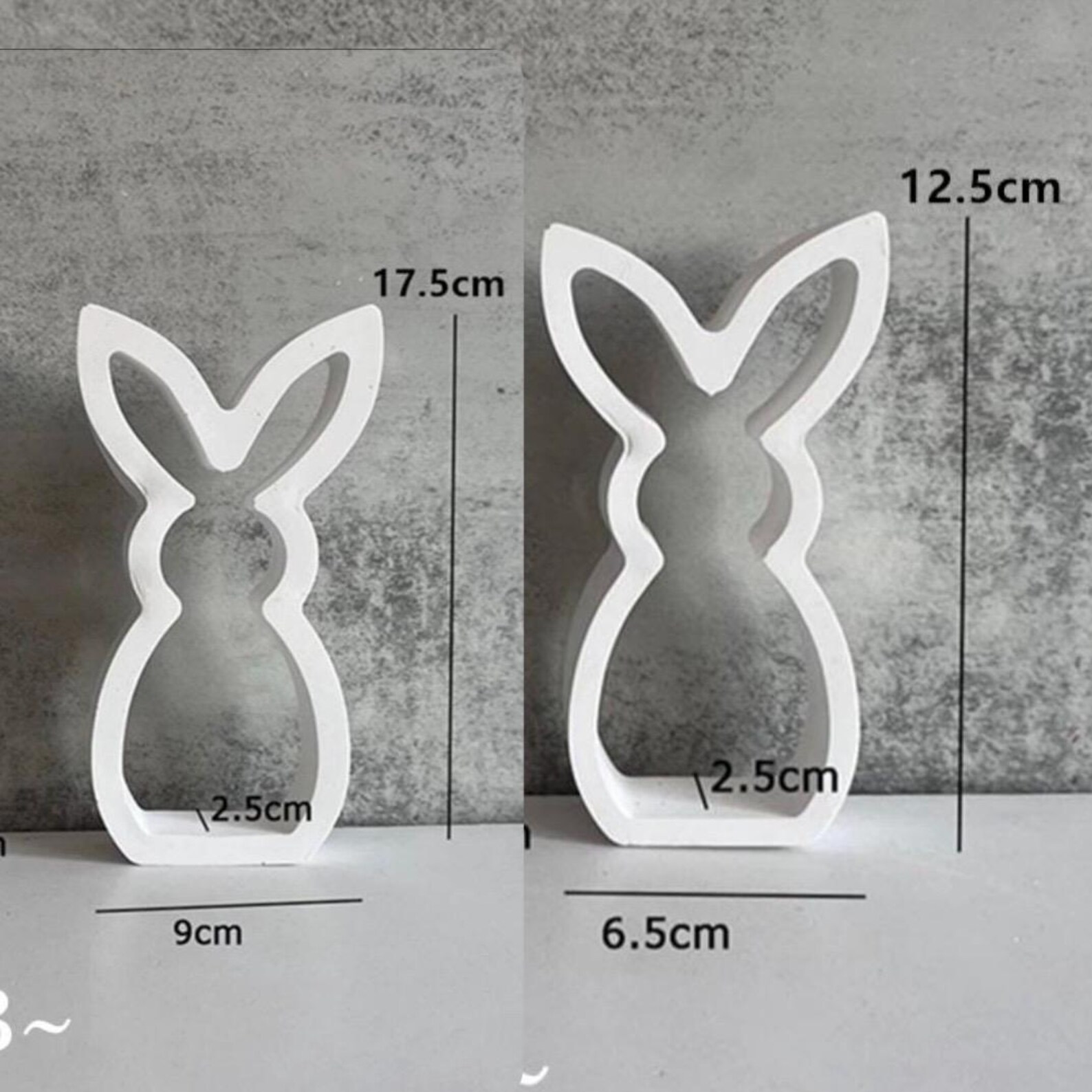 Concrete Hollow Bunny Rabbit Set: Minimalist Easter Decor - Etsy