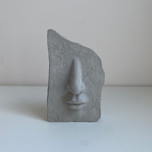 Freestanding Concrete Face Ornament | Face Sculpture | Home Decor - Etsy