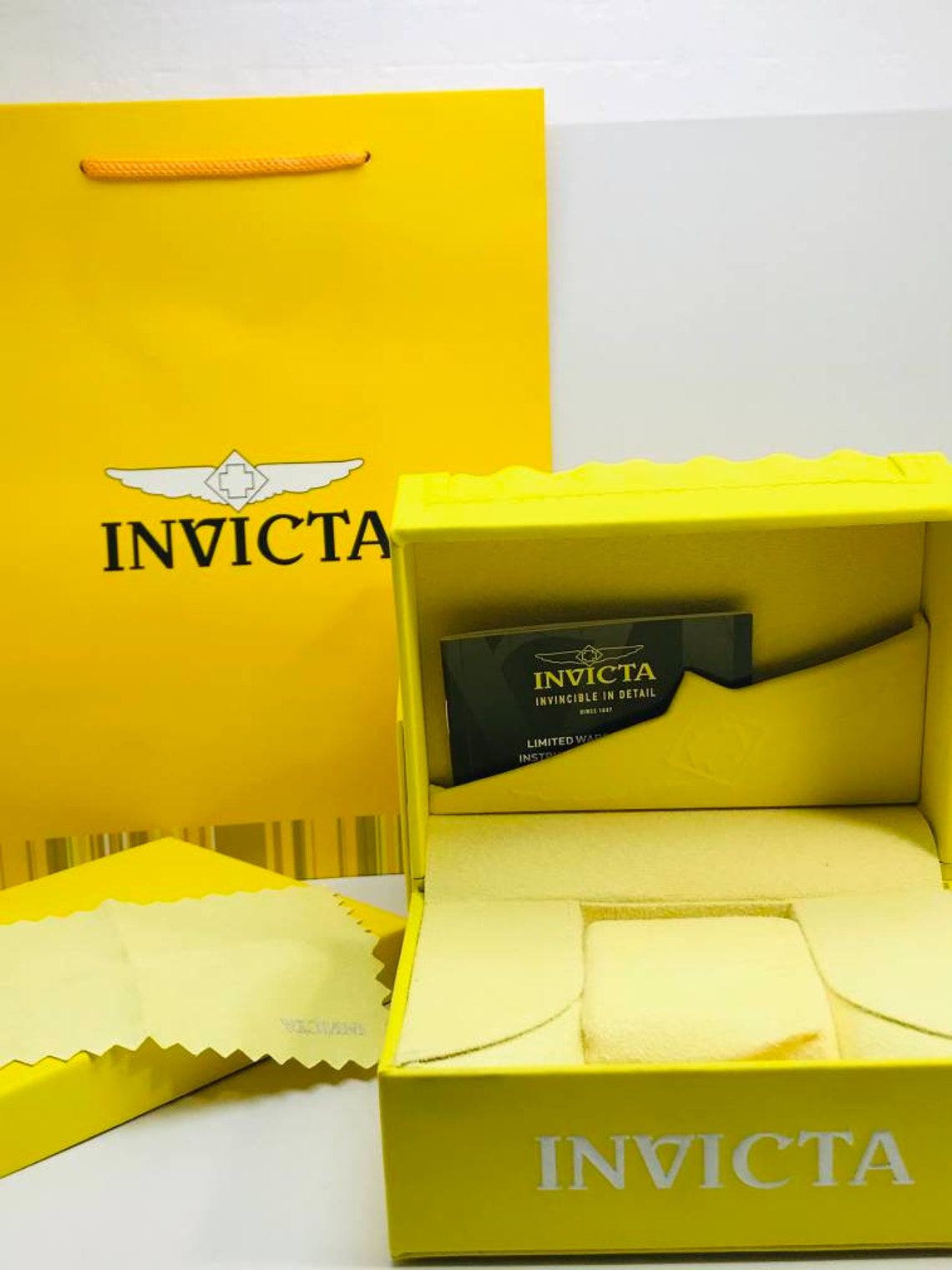 Luxury Yellow Invicta Watch Box New with carton sleeve outer | Etsy