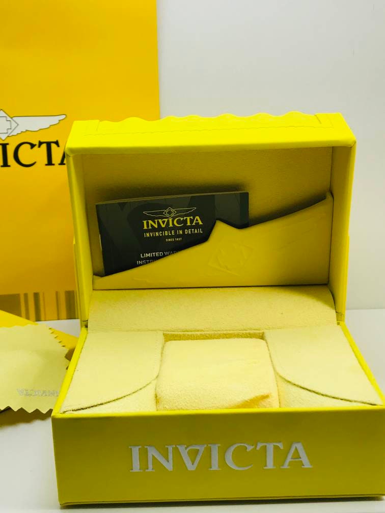 Luxury Yellow Invicta Watch Box New with carton sleeve outer | Etsy