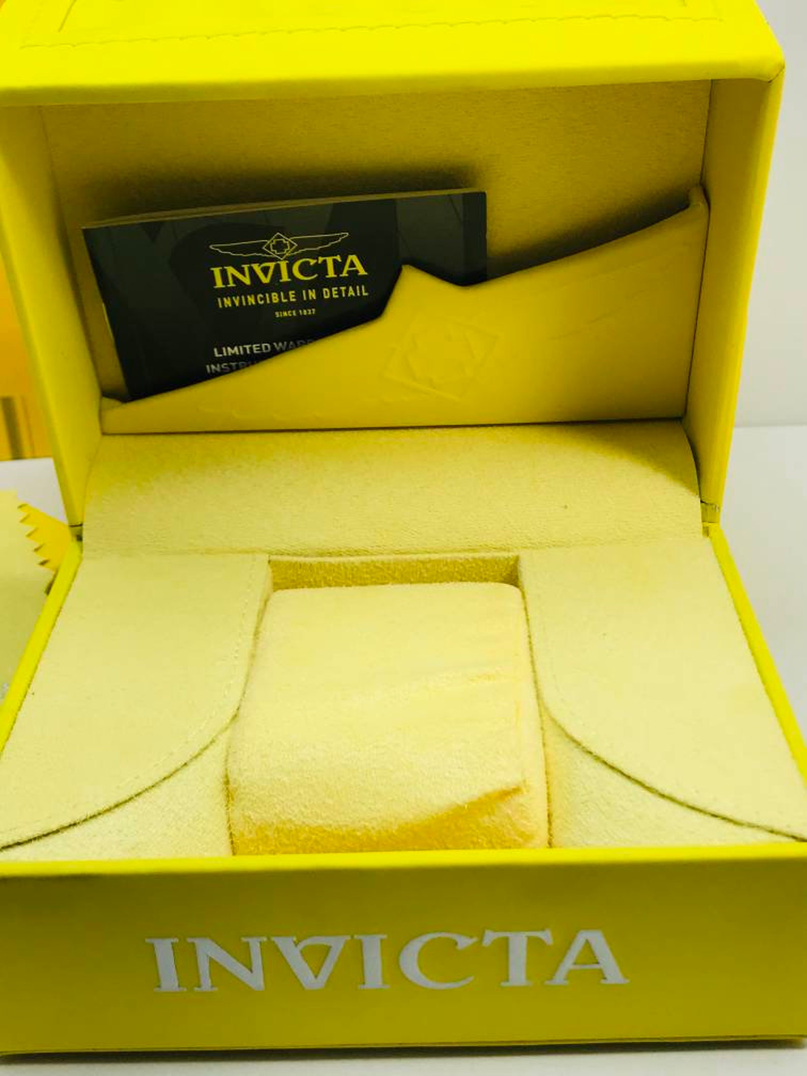 Luxury Yellow Invicta Watch Box New with carton sleeve outer | Etsy