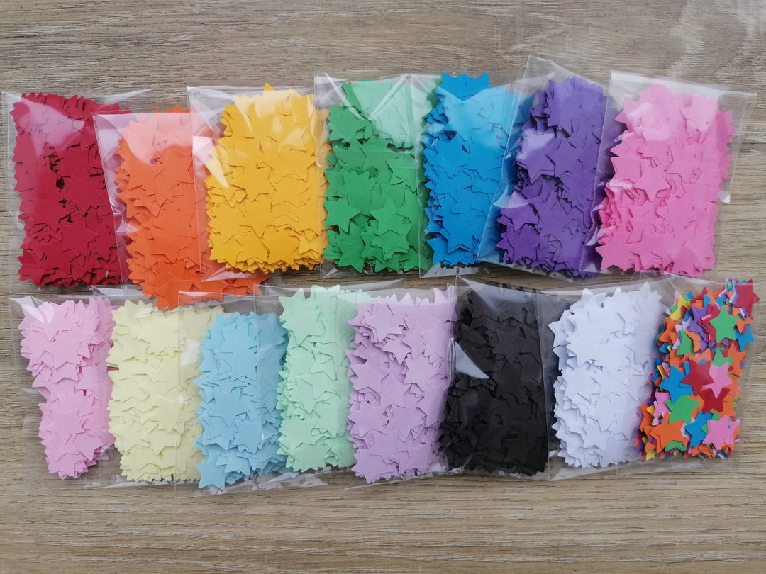 500 Hand Punched Paper Star Confetti - Etsy UK