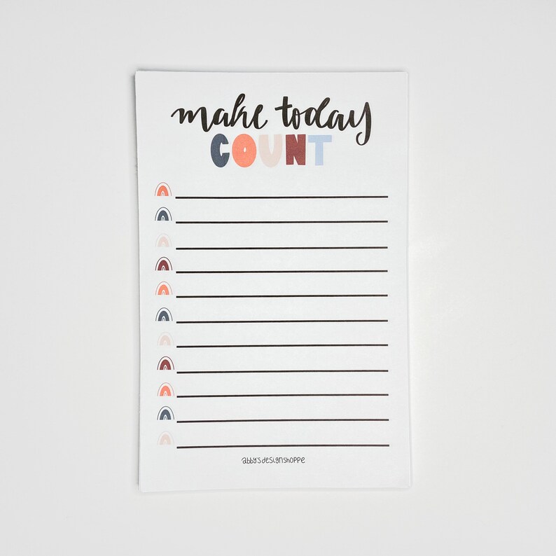 Make Today Count Notepad, to Do List Notepad, Stationery, Make Today a ...