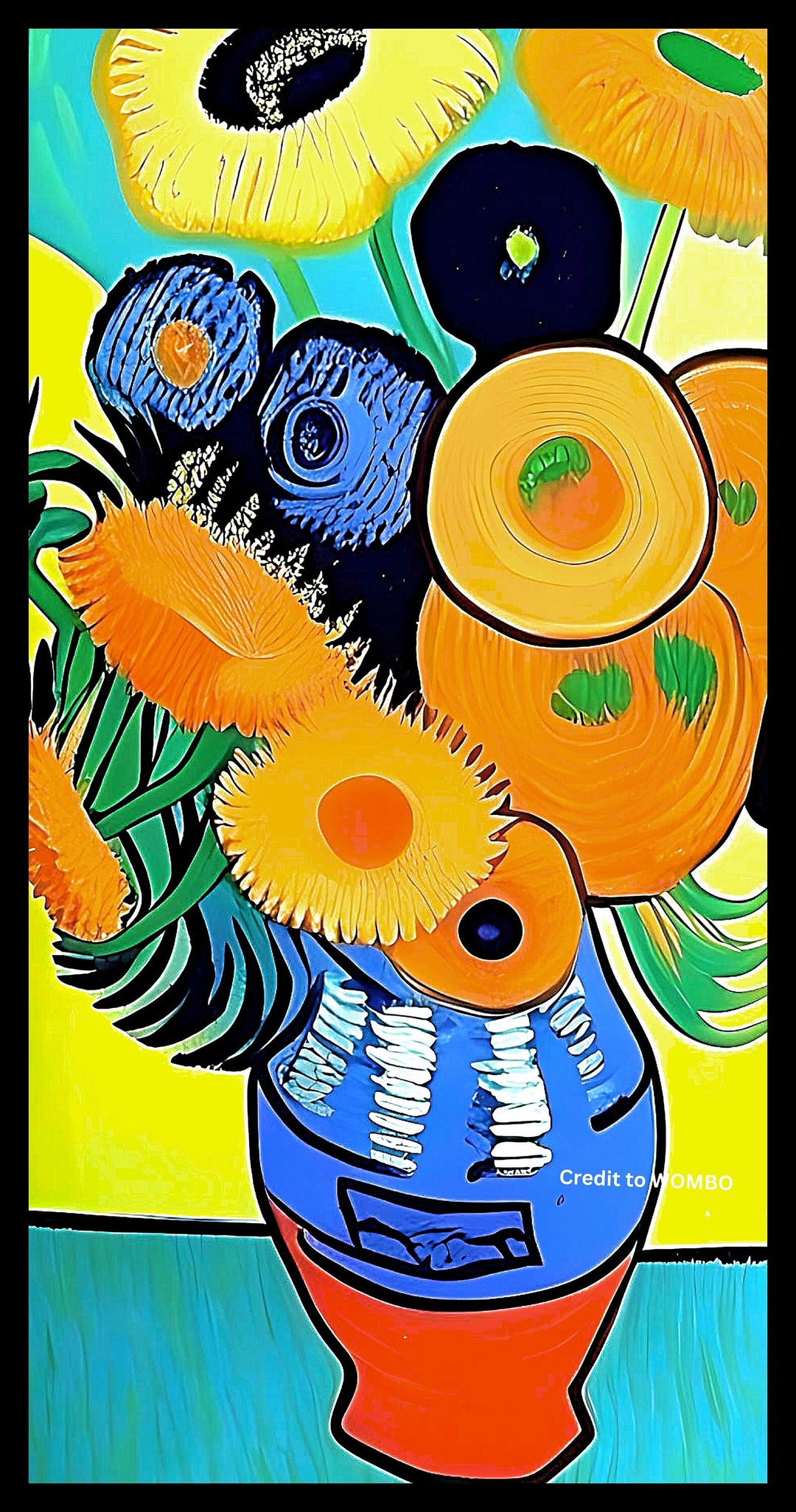 Flowers in a Vase Van Gogh Style Wall Art, Van Gogh Style Painting ...