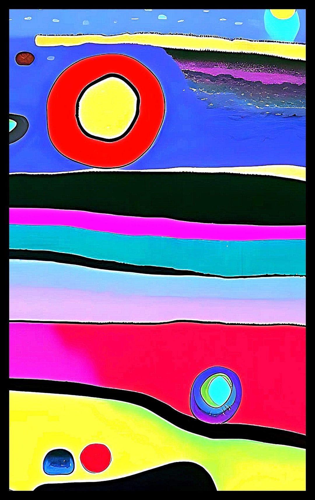 Kandinsky Style Abstract Shapes 6, Modern Wall Art, Canvas Print ...