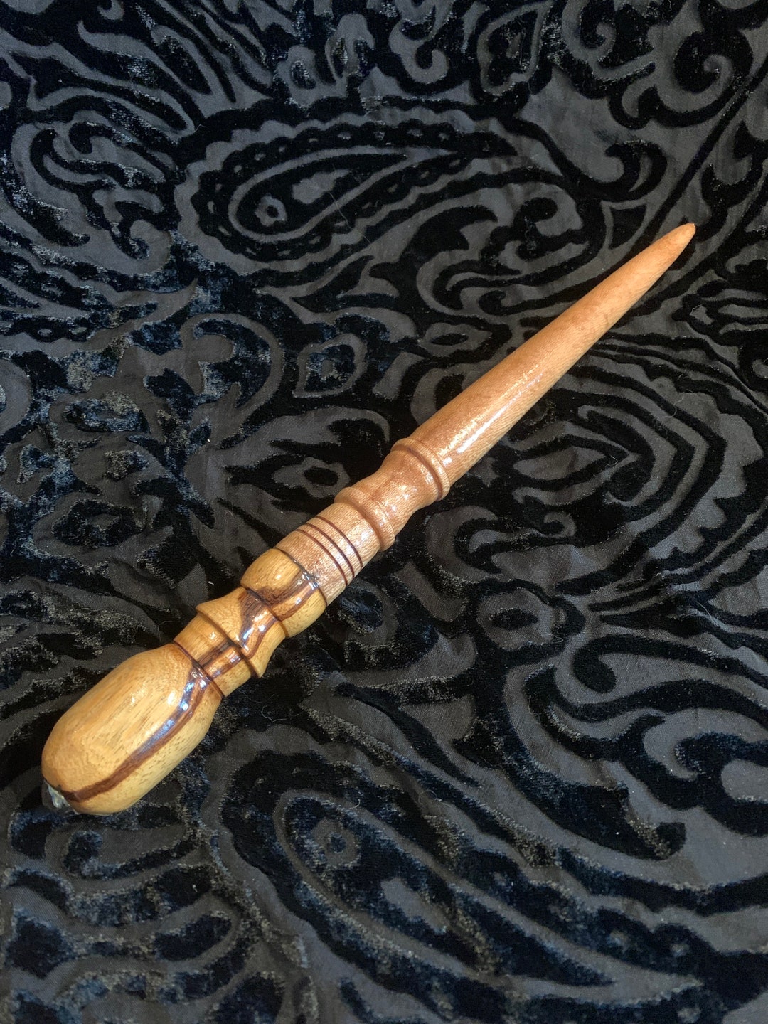 Wand / Sycamore, Marble Wood, Marble Bezel. - Etsy