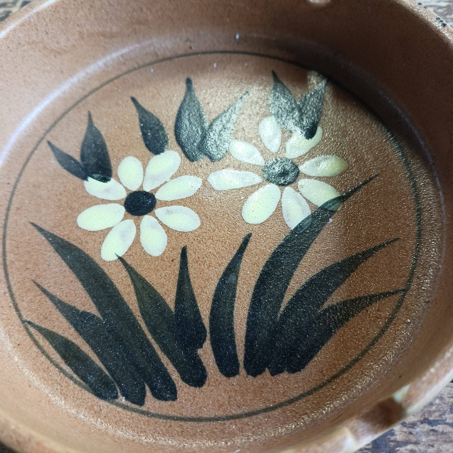 MCM Red Clay Flowered Ashtray - Etsy