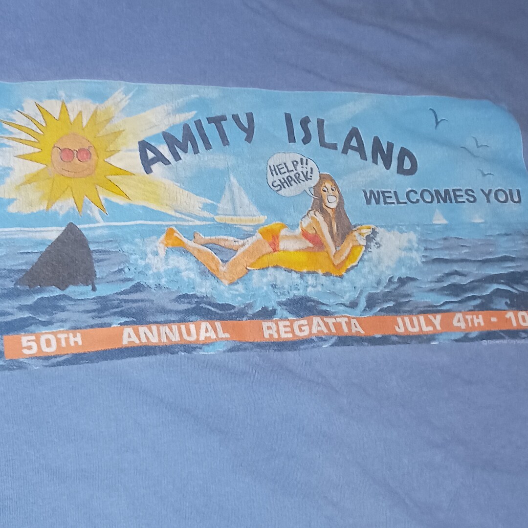 Jaws Amity Island Shark Billboard T Shirt - Etsy