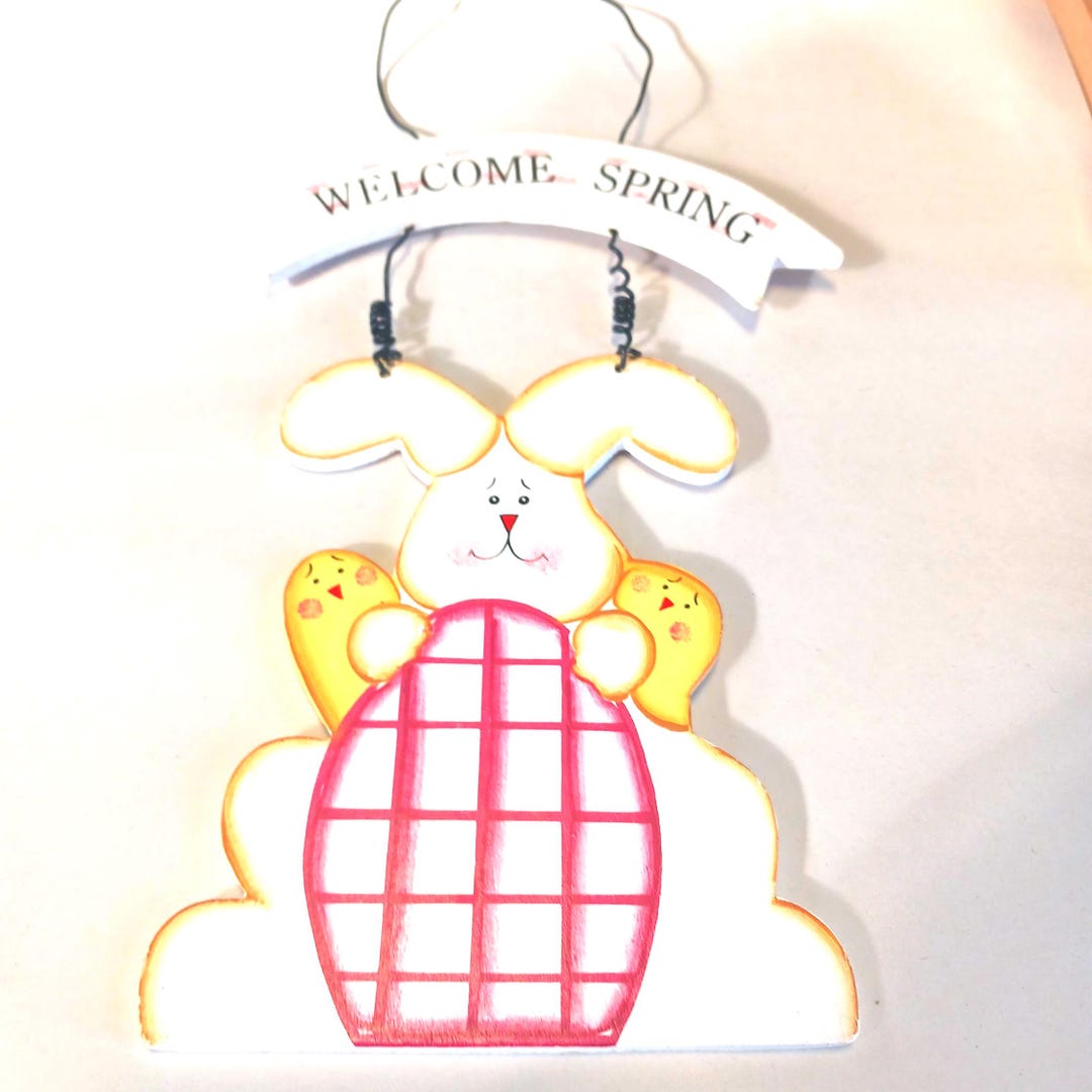 Hanging Welcome Spring Bunny - Etsy
