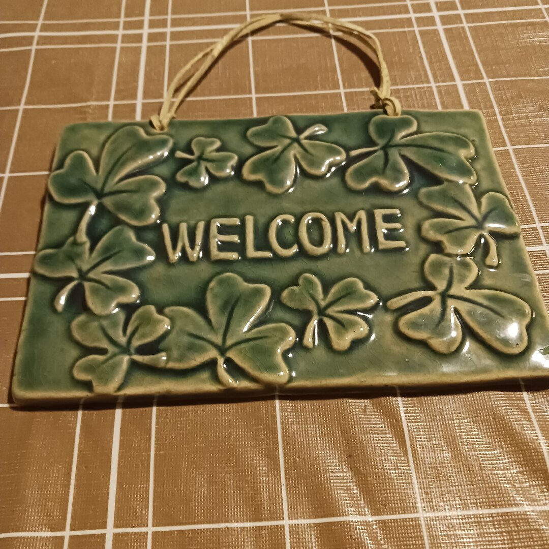 Hanging Ceramic Irish Welcome Sign - Etsy