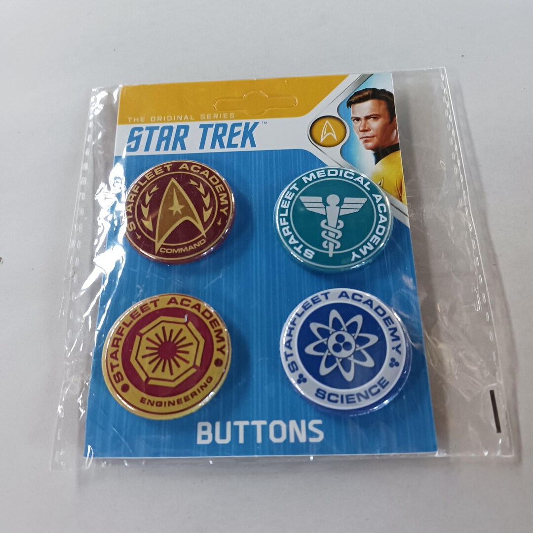 Set of 4 Star Trek Starfleet Academy Buttons/pins - Etsy