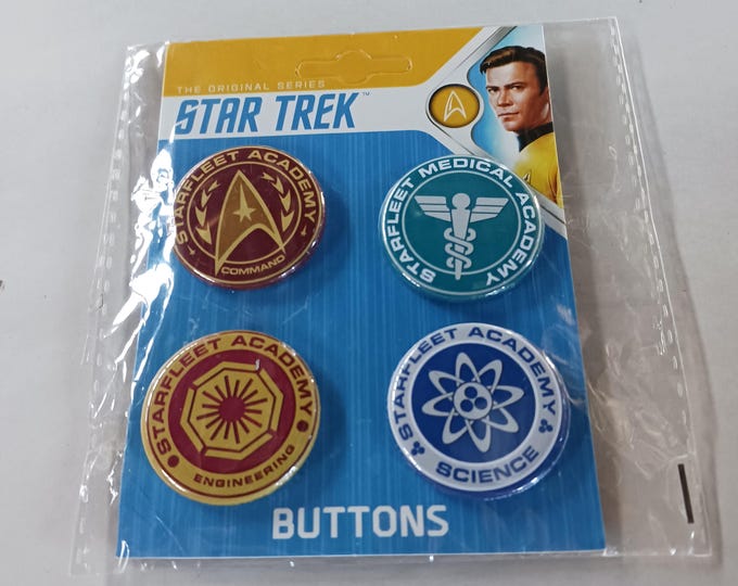 Set of 4 Star Trek Starfleet Academy Buttons/pins - Etsy