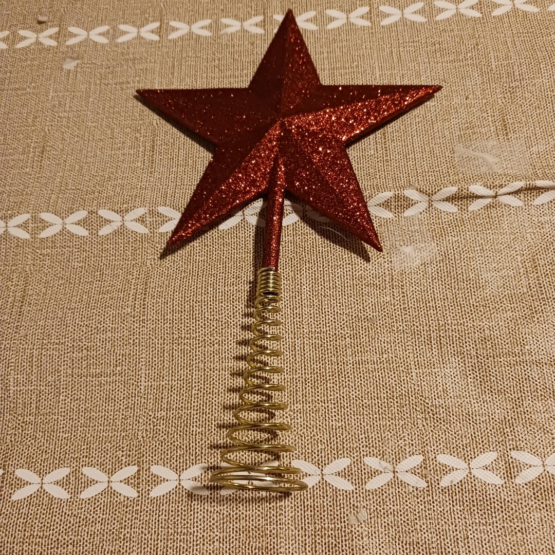 Red Glitter Star Tree Topper - Etsy