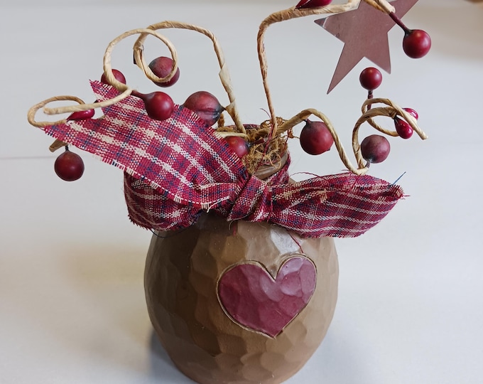 Rustic Country Jug With Berries and Star Decoration - Etsy