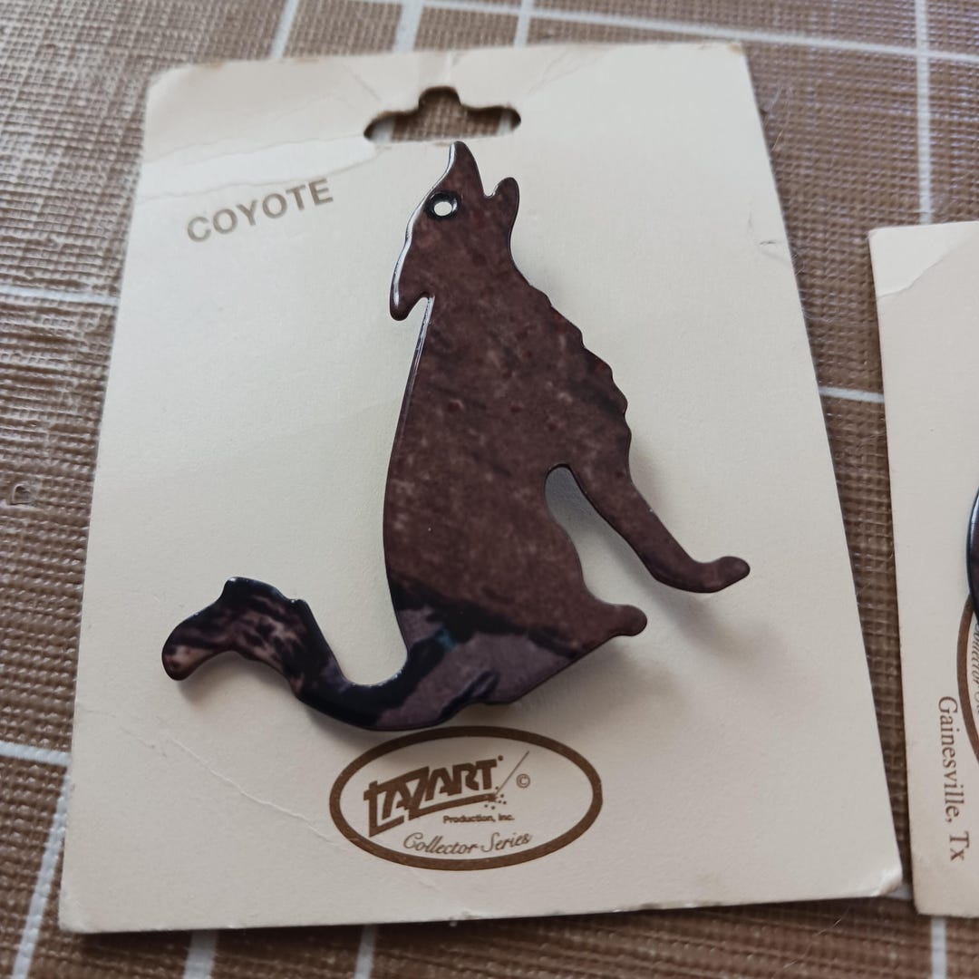 Metal Cut Out Coyote Pin - Etsy