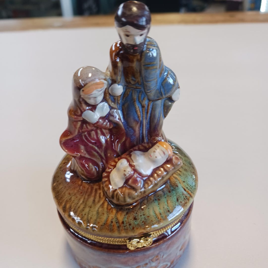 Holy Family Ceramic Trinket Box - Etsy