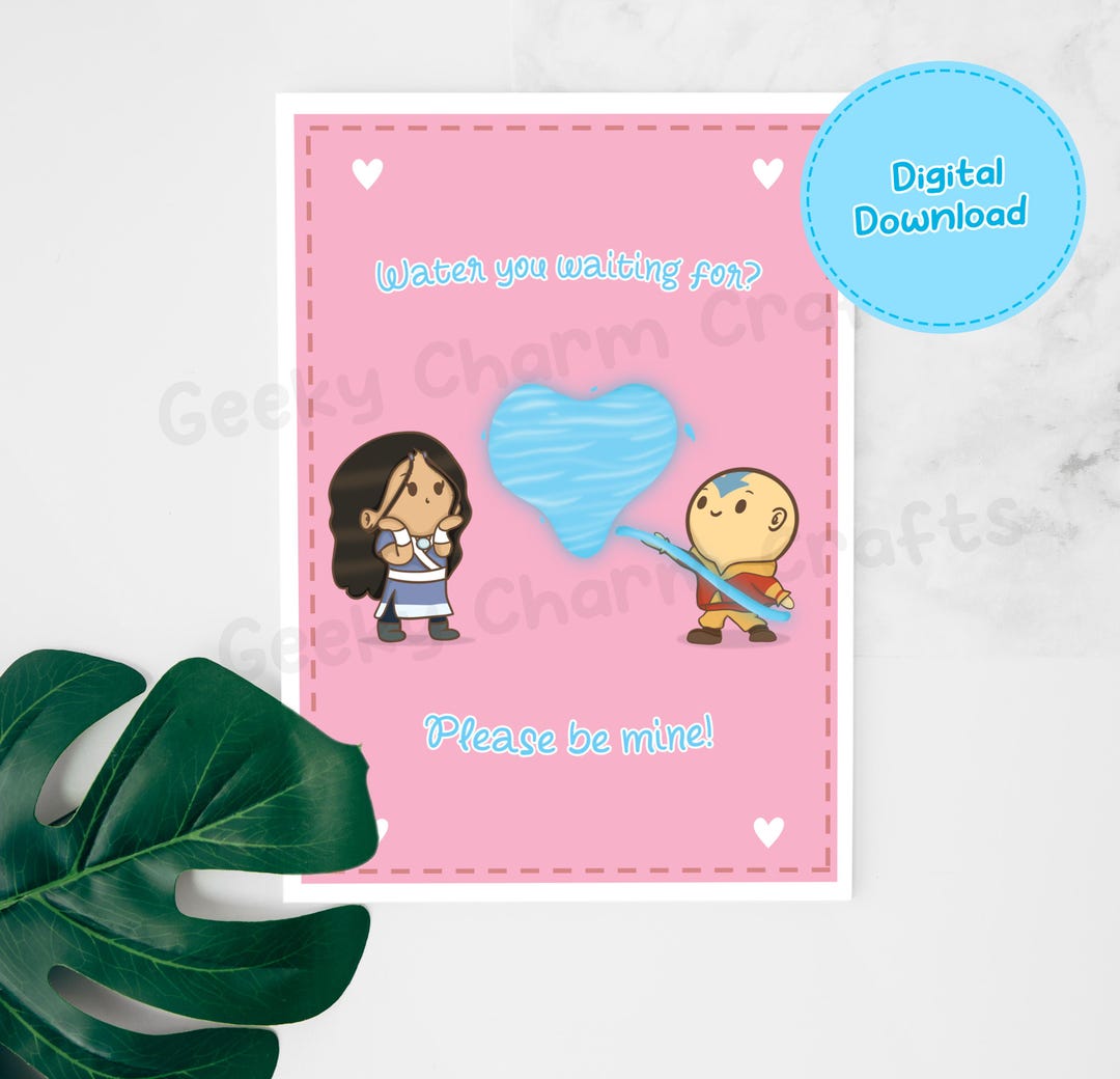 Digital ATLA Inspired Greeting Card // Valentines Card// Punny Card ...