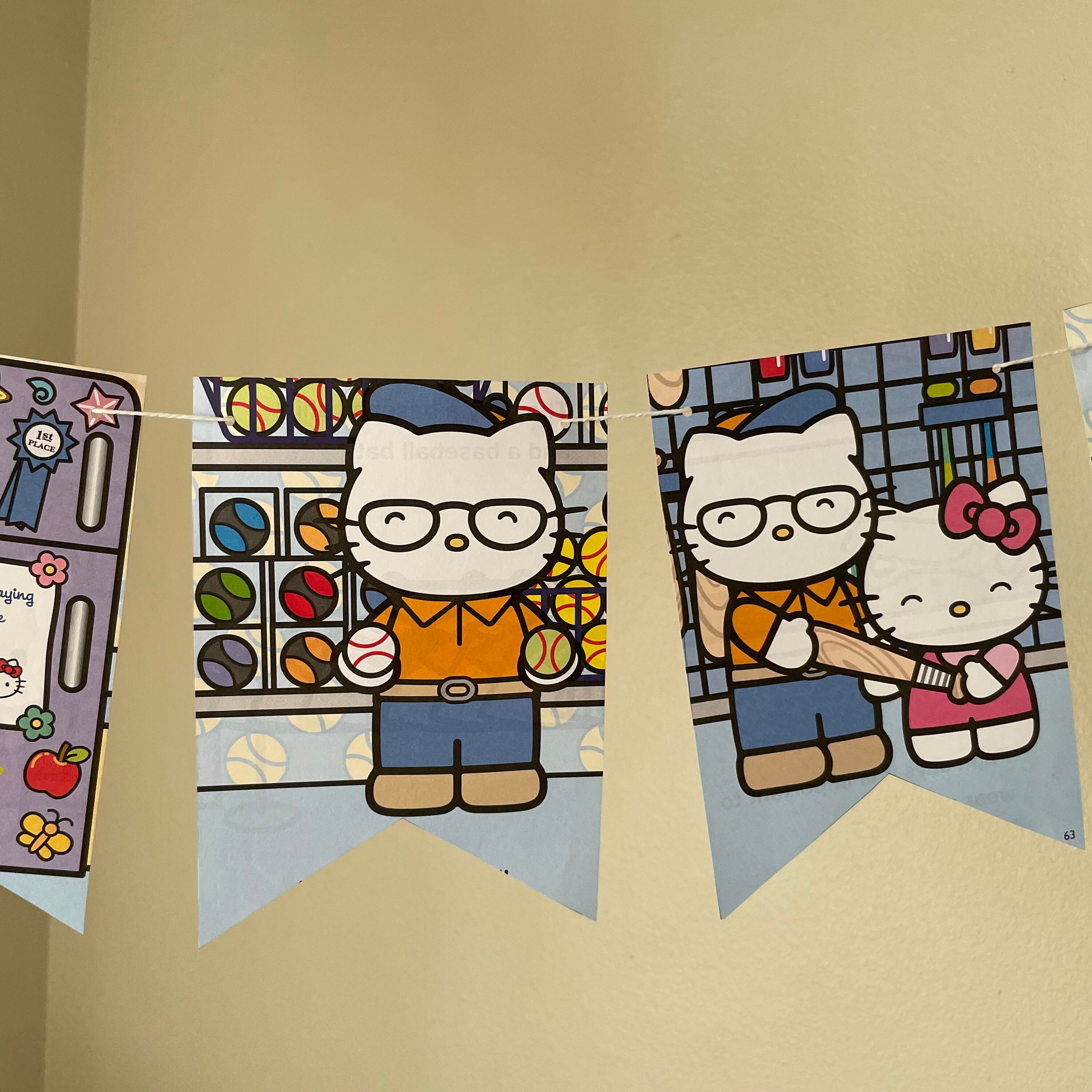Hello Kitty A Day With Papa Book Paper Garland / Hello Kitty Theme ...