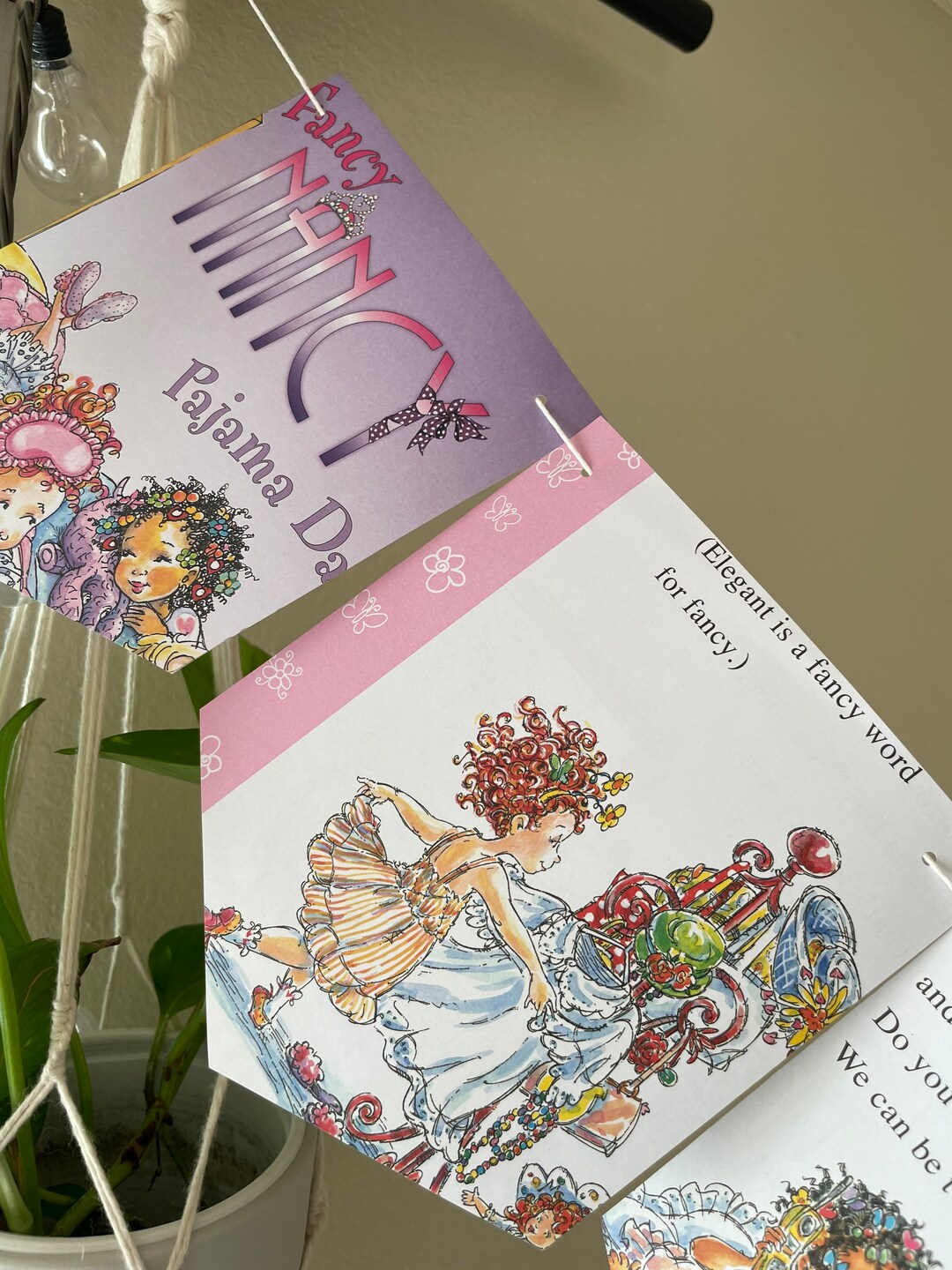 Fancy Nancy Pajama Day Book Paper Bunting / Fancy Nancy Theme Party ...