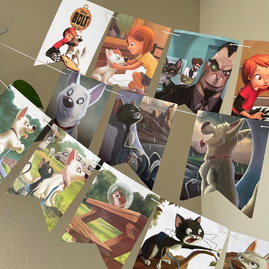 Disney Bolt Book Paper Garland / Bolt Book Paper Garland / Theme Party ...