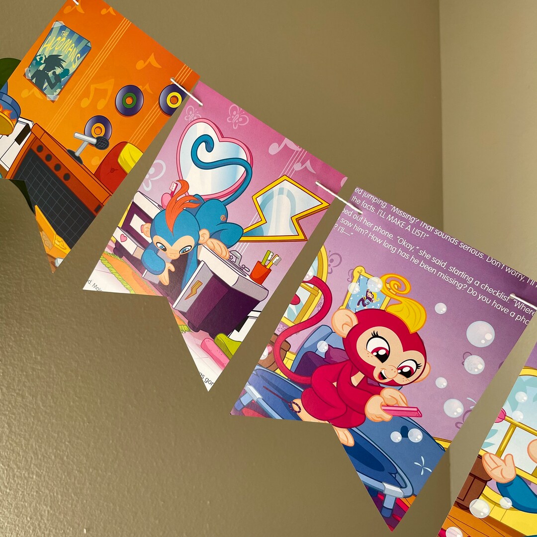 Fingerlings Boris Book Paper Bunting / Fingerlings Theme Party Bunting ...
