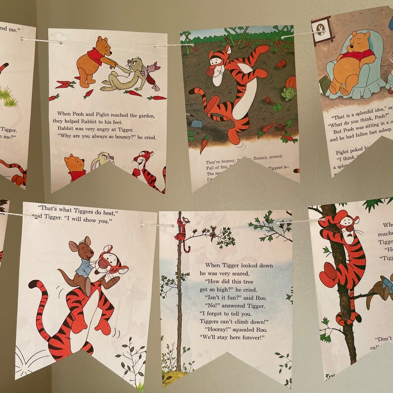 Winnie the Pooh and Tigger Too Book Paper Garland / Winnie the Pooh ...