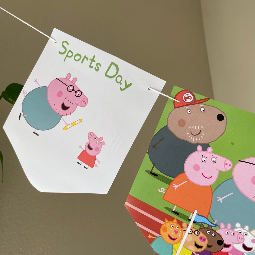 Peppa Pig Sports Day Book Paper Bunting / Peppa Pig Theme Party Bunting ...